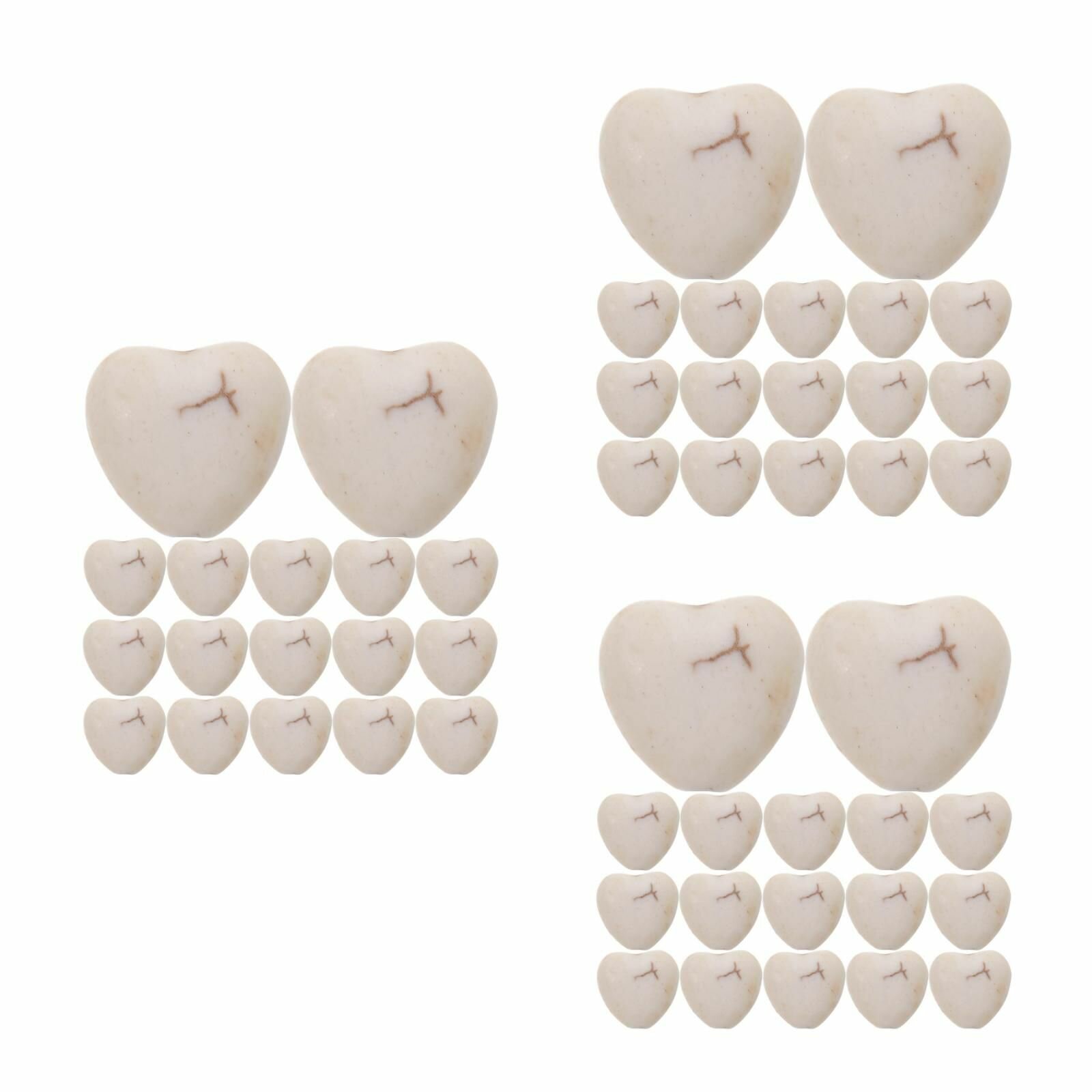 Бусины сердечки из синтетической бирюзы бежевого цвета для изготовления украшений 90 штук