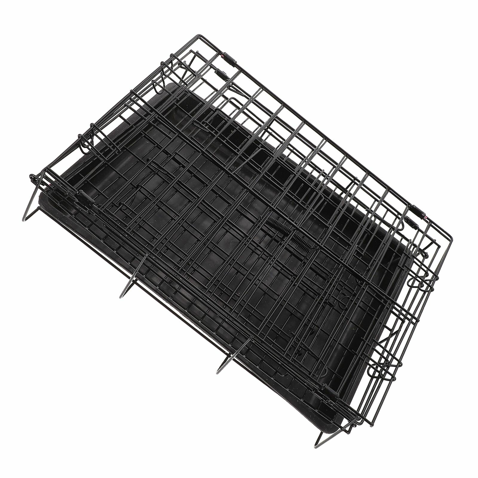 Железная клетка для домашних животных, складная, черная, с замком, для собак и кошек