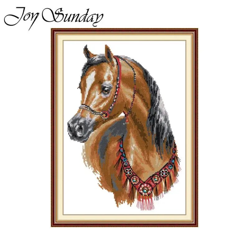 Набор для вышивания крестом Joy Sunday Лошадь DB120, 14CT HD Printed