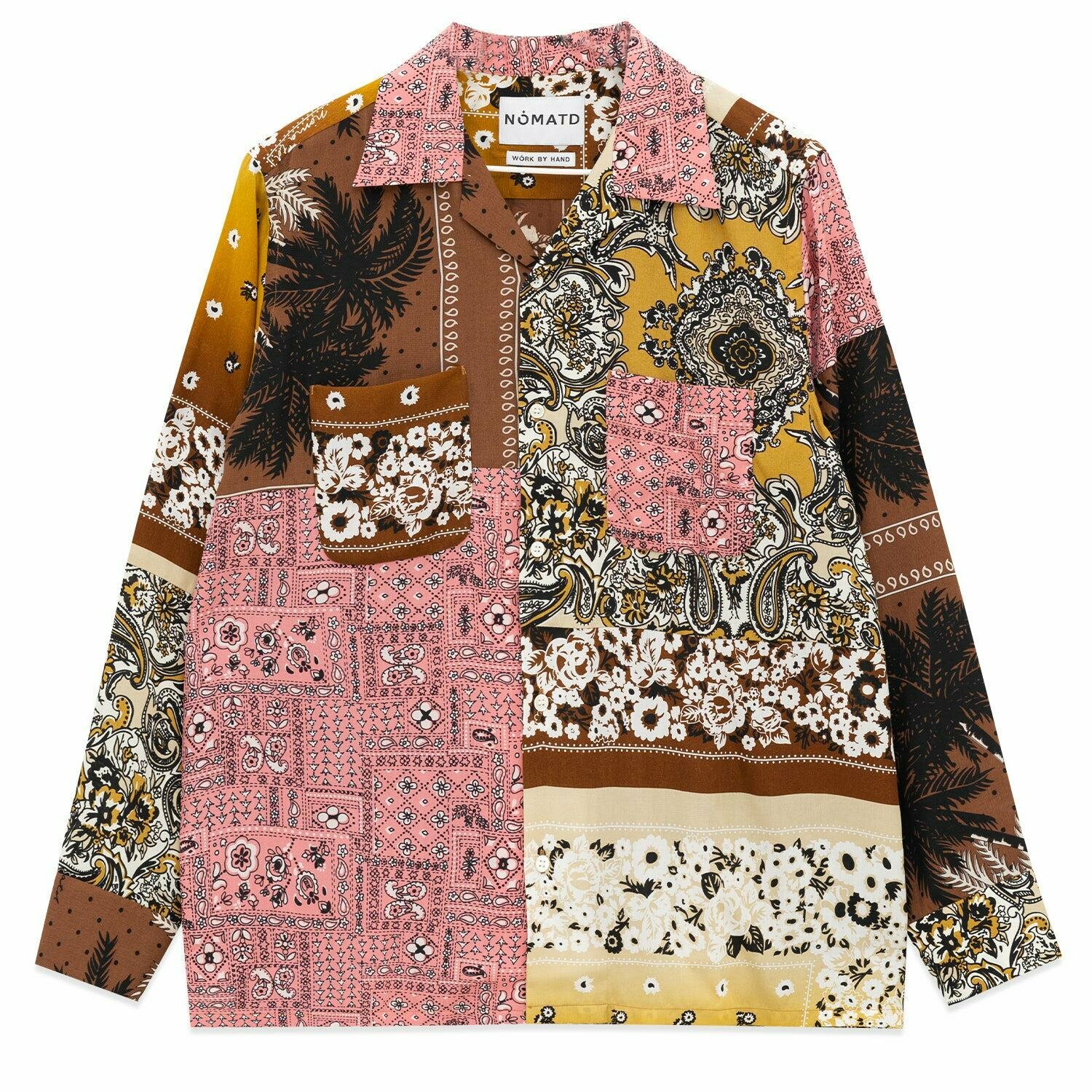 Рубашка РУБАШКА NOMA T.D. PATCHWORK OPEN COLLAR SHIRT