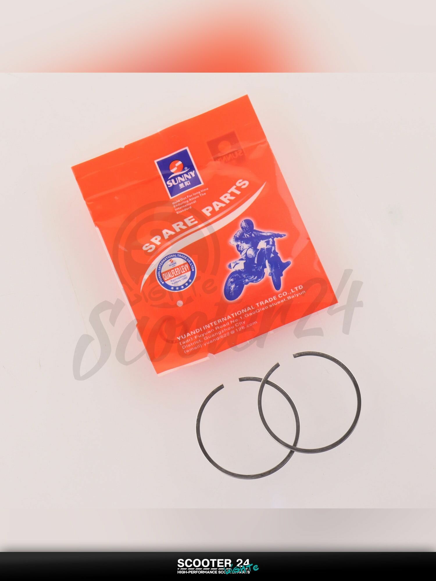 Кольца комплект на мотоцикл, мопед и скутер Honda DIO / Хонда Дио, Такт, Джорно ZX 50 . STD ( 40,00) "SUNY" (mod.A)