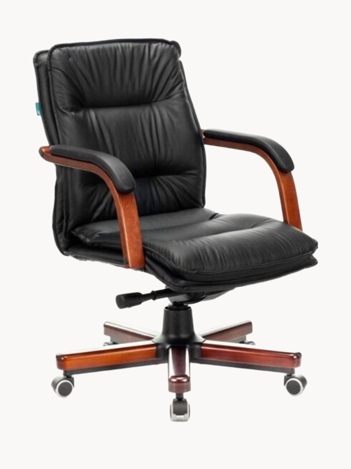 Кресло руководителя Бюрократ T-9927WALNUT-LOW черный кожа низк. спин. крестовина металл/дерево