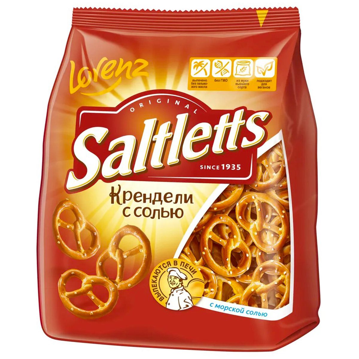 Крендели-мини с солью Lorenz SALTLETTS Классические, 150г, (16210000426), 1 уп.