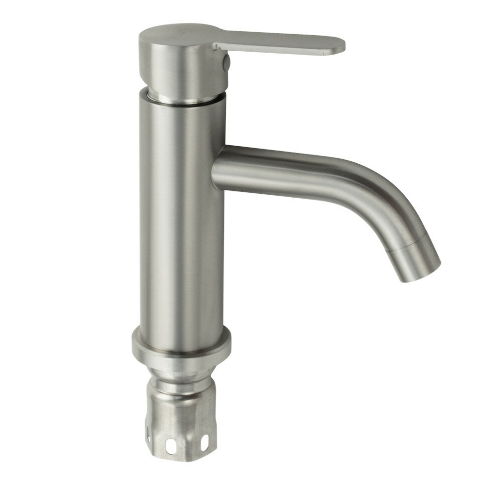 MAGNUS 9150, Смеситель на раковину, литой корпус, изогнутый гусак, из нержавеющей стали марка 304