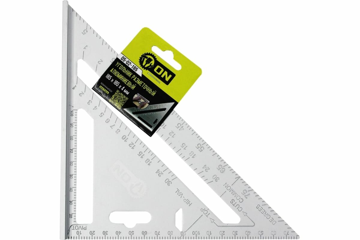 On Угольник столярный алюминиевый, 185x185x4 мм ( "Свенсона") 05-02-185