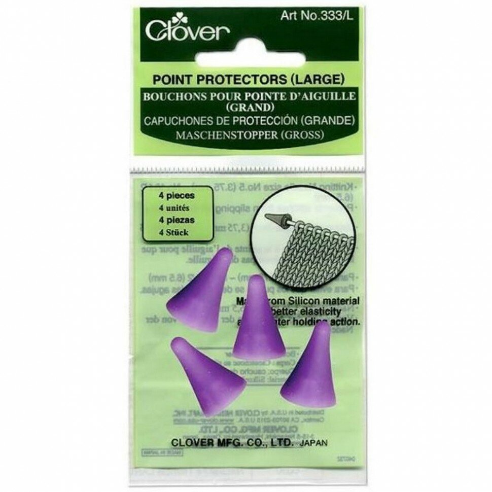 Clover 333/L Наконечники на спицы большие, 4 шт