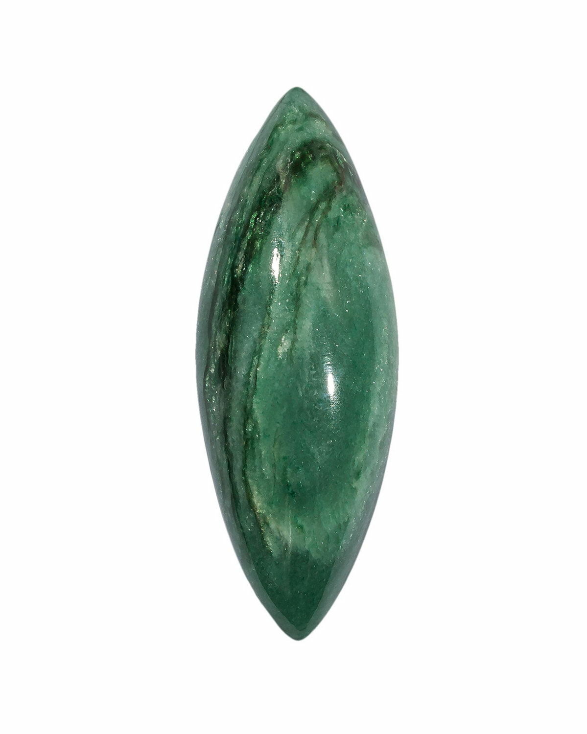 Кабошон фуксит 44х16х9 мм.