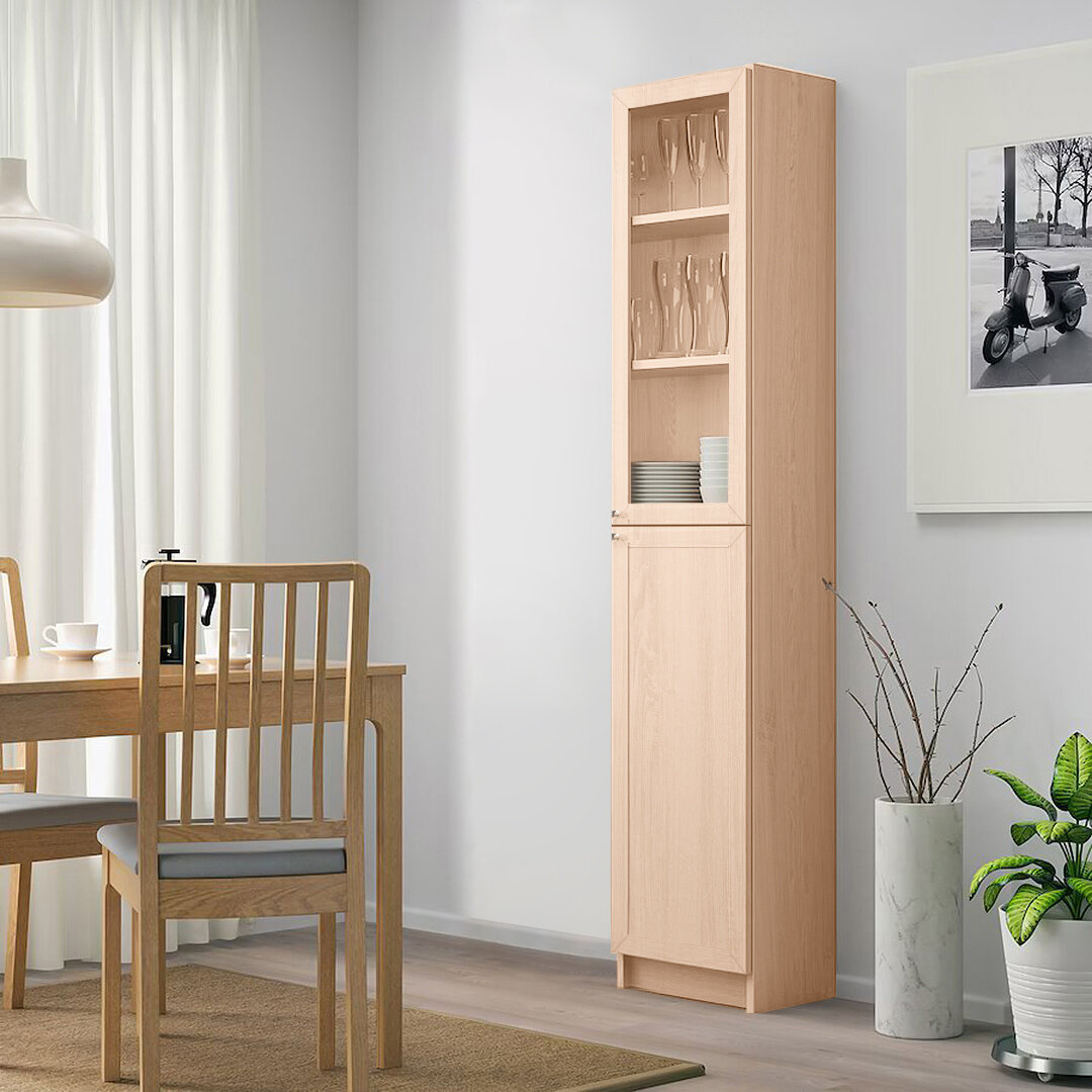 Шкаф книжный Билли 330 Дуб Молочный 8622 NOW 40x30x202 см, бежевый Дом мебели для вас