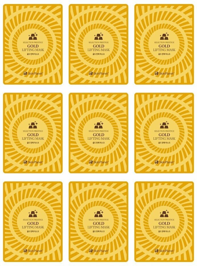 Mijin Skin Planet Маска тканевая для лица с золотом лифтинг-эффект Skin Planet GOLD LIFTING Mask, 25 гр, 9 шт/