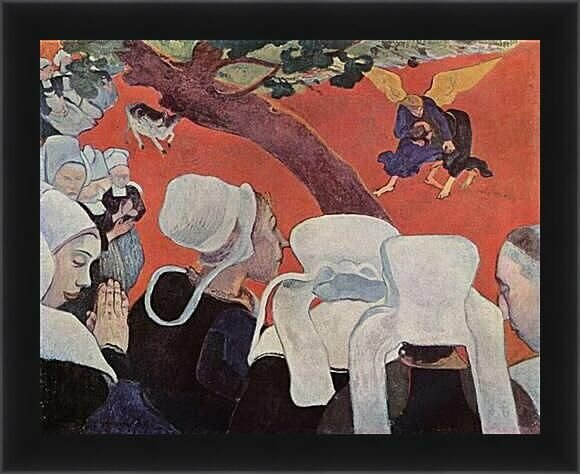 Плакат, постер La Vision apres le Sermon (La Lutte de Jacob avec lAnge). Поль Гоген на бумаге, размер 21х30см