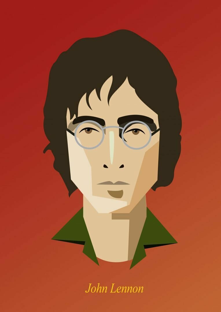 Плакат, постер Битлз-Джон Леннон/The Beatles на бумаге, размер 21х30см