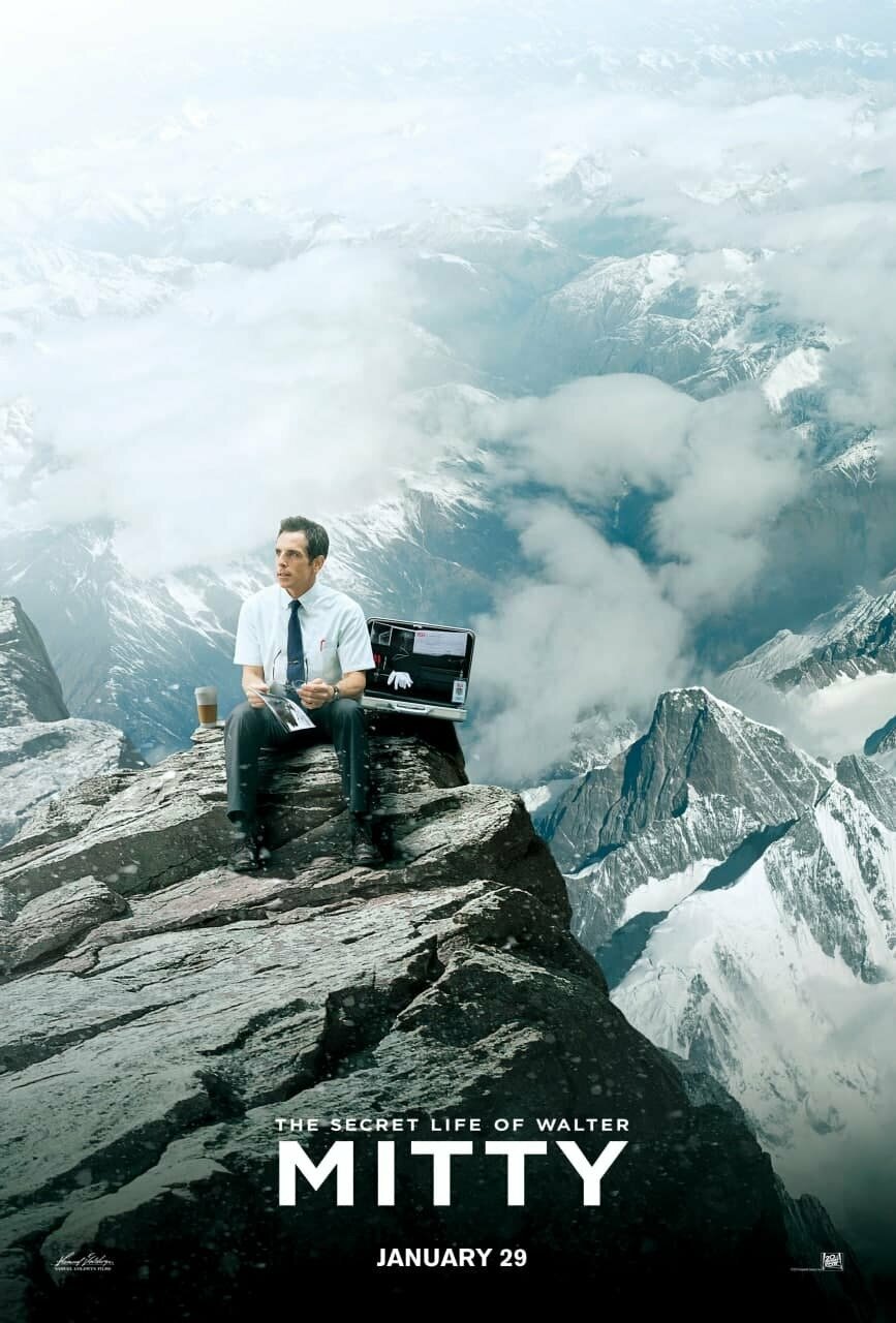 Плакат, постер Невероятная жизнь Уолтера Митти (The Secret Life of Walter Mitty, 2013г) на бумаге, размер 42х60см