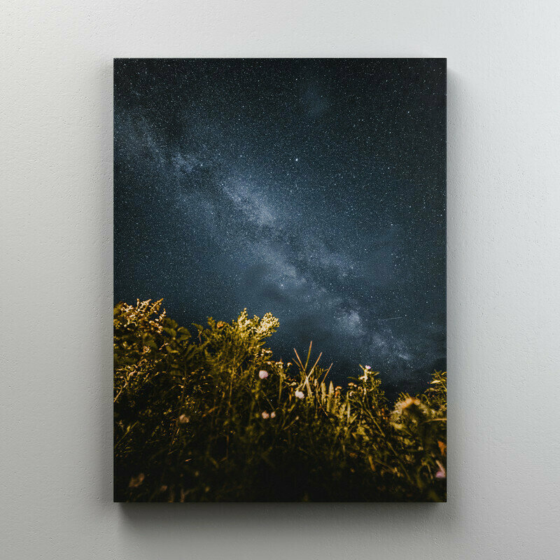 Интерьерная картина на холсте "Яркие звезды на небе" размер 22x30 см