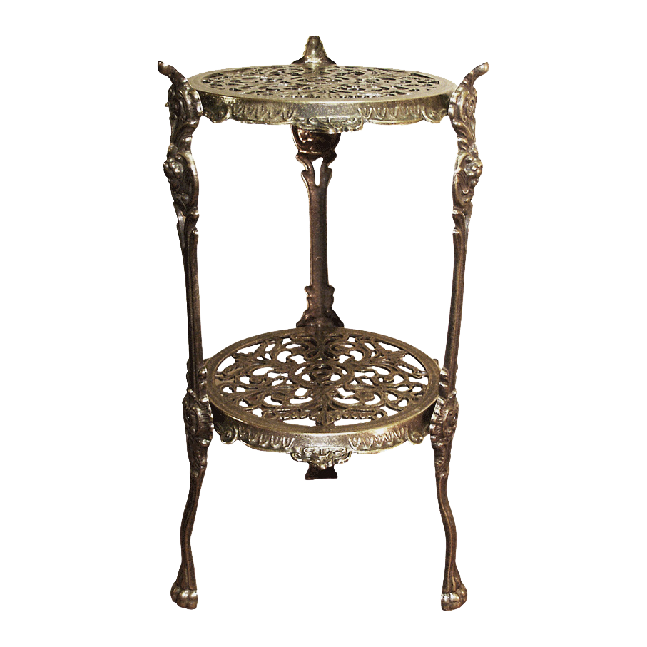 Столик круглый большой 24х46 см, 2 полки, бронза KSVA-AL-82-263-ANT