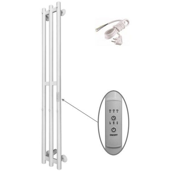 Полотенцесушитель Altasan Арго (электро.) 120х17 (скр. монтаж, унив. подкл, Белый матовый), Альтасан