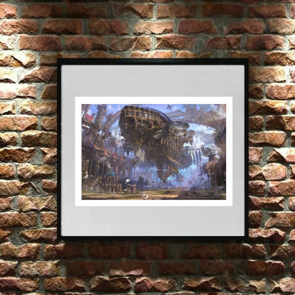 Плакат "steampunk airship steampunk" от Cool Eshe из коллекции "Креатив", плакат на стену А4
