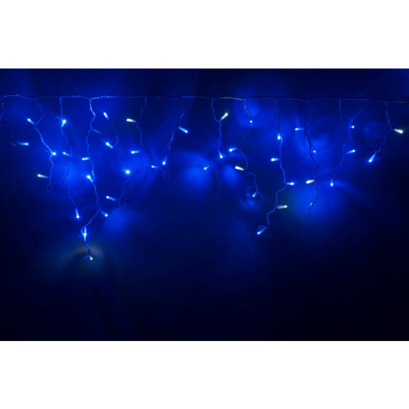 Светодиодная гирлянда Бахрома Neo-Neon. LED-RPL-88L-2.4*0,6-240V-B/WH-F(W) синие светодиоды на белом проводе. Flash Белый IP65.