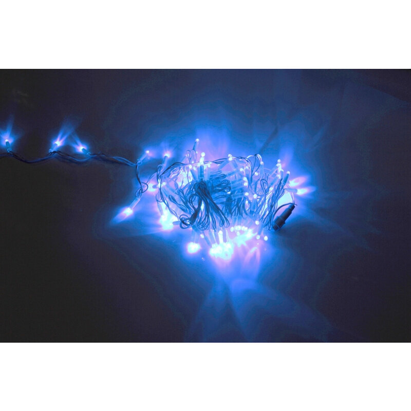 LED-PLS-100-10M-240V-B/W-W/O, синяя/белый провод, соединяемая (без силового шнура) С колпачком