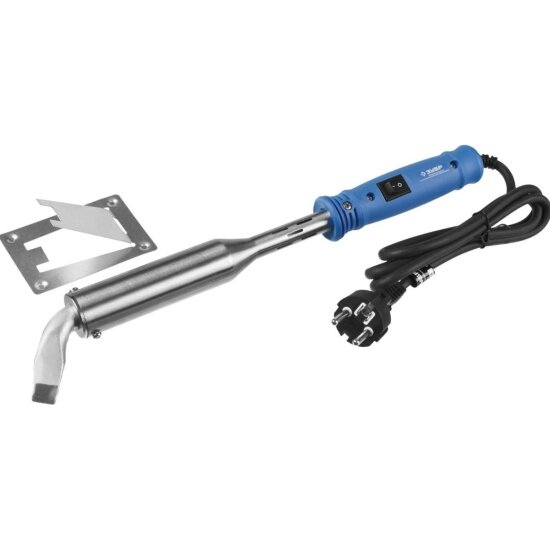 Высокомощный электропаяльник Зубр 300Вт с пластиковой рукояткой, выключателем, клин, Ceramic PRO, 55301-300