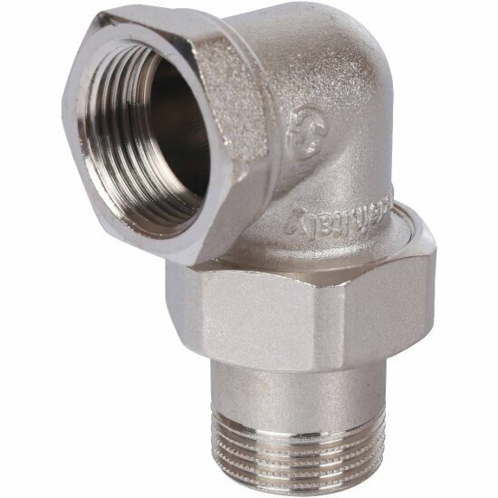 Разъемное соединение Stout SFT-0057-000034 угловое "американка" ВН, уплотнение под гайкой o-ring кольцо, никелированное 3/4