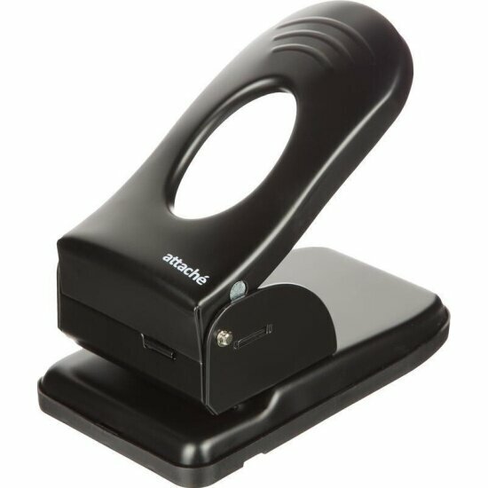 Дырокол Attache Economy металлический до 65 листов, с линейкой, цвет черный