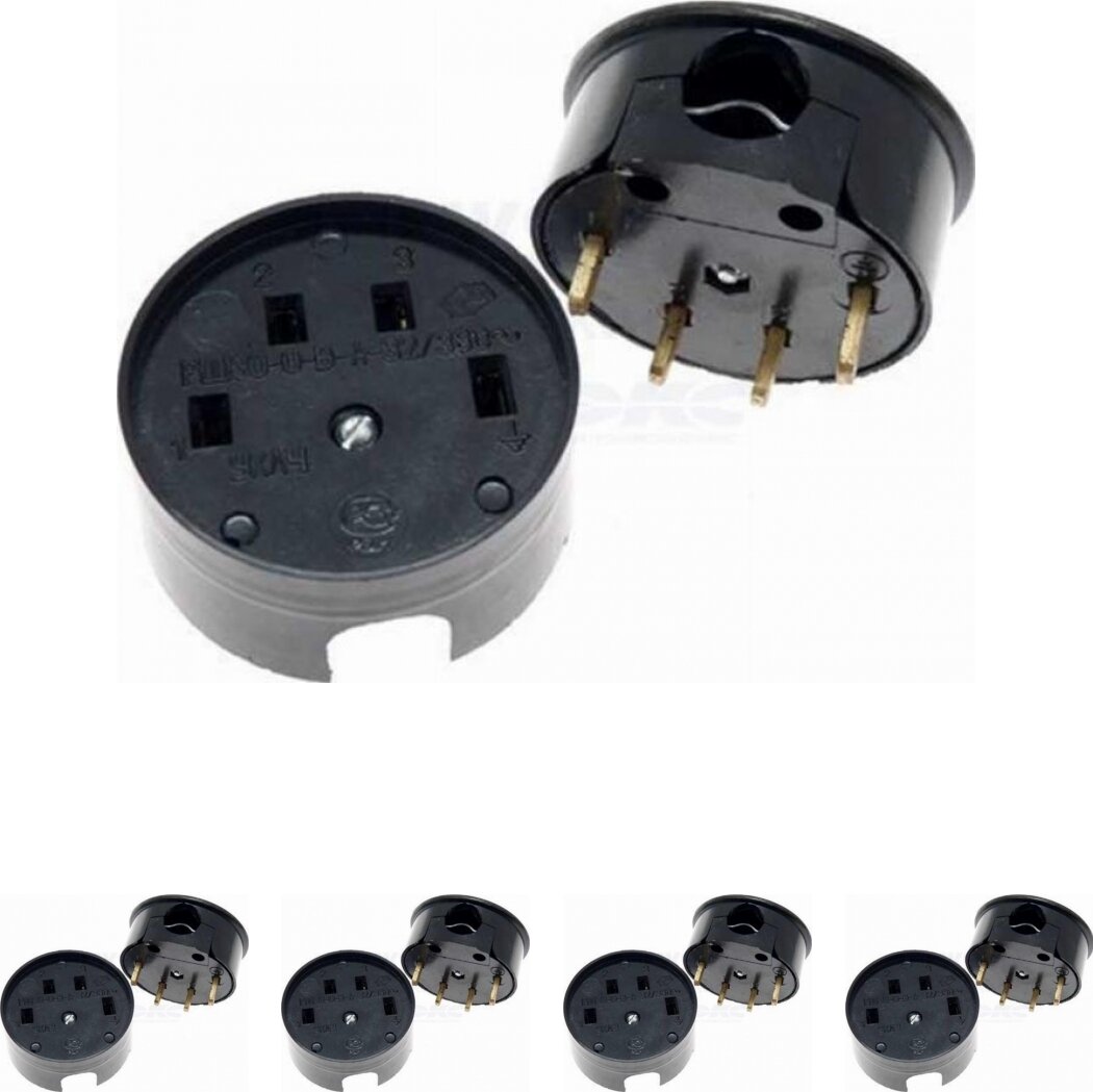 Комплект разъемов силовых кабельных 1РШ-1ВМ 3Р+PE 25А 380В пластиковая IP20 (комплект из 4 шт.)