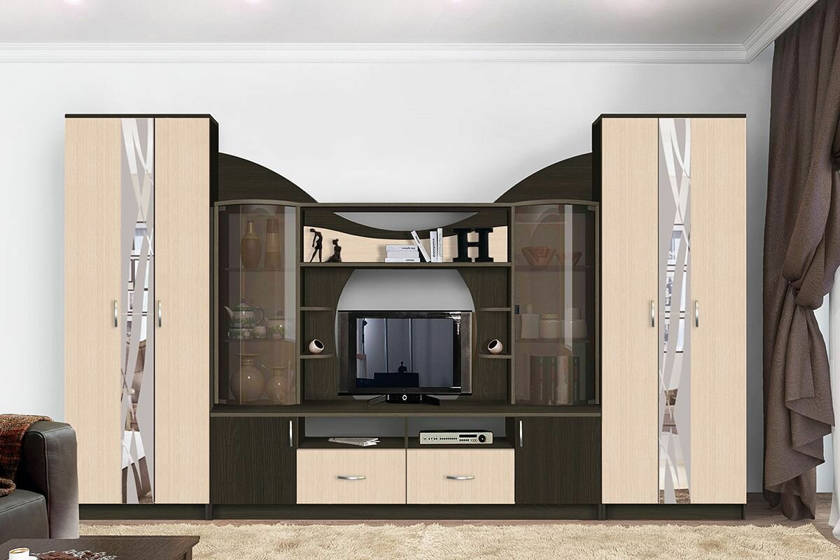 Комплект мебели для гостиной Аллегро композиция 5 Венге Linum/Дуб Белфорт