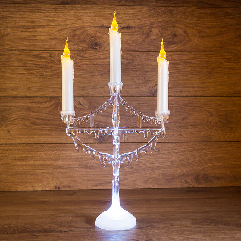 Лампы светодиодные Neon-Night Фигура на подставке Подсвечник со свечками 50 см