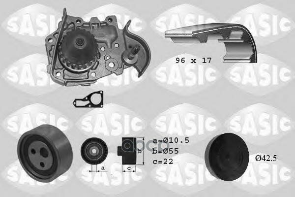 Комплект ГРМ c водяным насосом RENAULT Logan/Sandero 1.4/1.6 MPi Sasic арт. 3904005