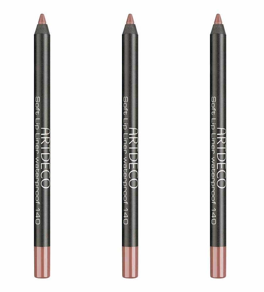 ARTDECO Водостойкий карандаш для губ Soft Lip Liner Waterproof тон 140, 3 штуки
