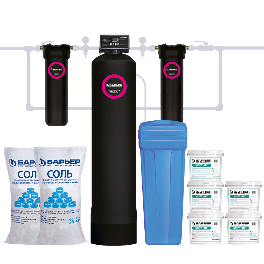 Комплект коттеджной системы барьер Ace SOFT 1,8 с защитой от конденсата (умягчение воды)