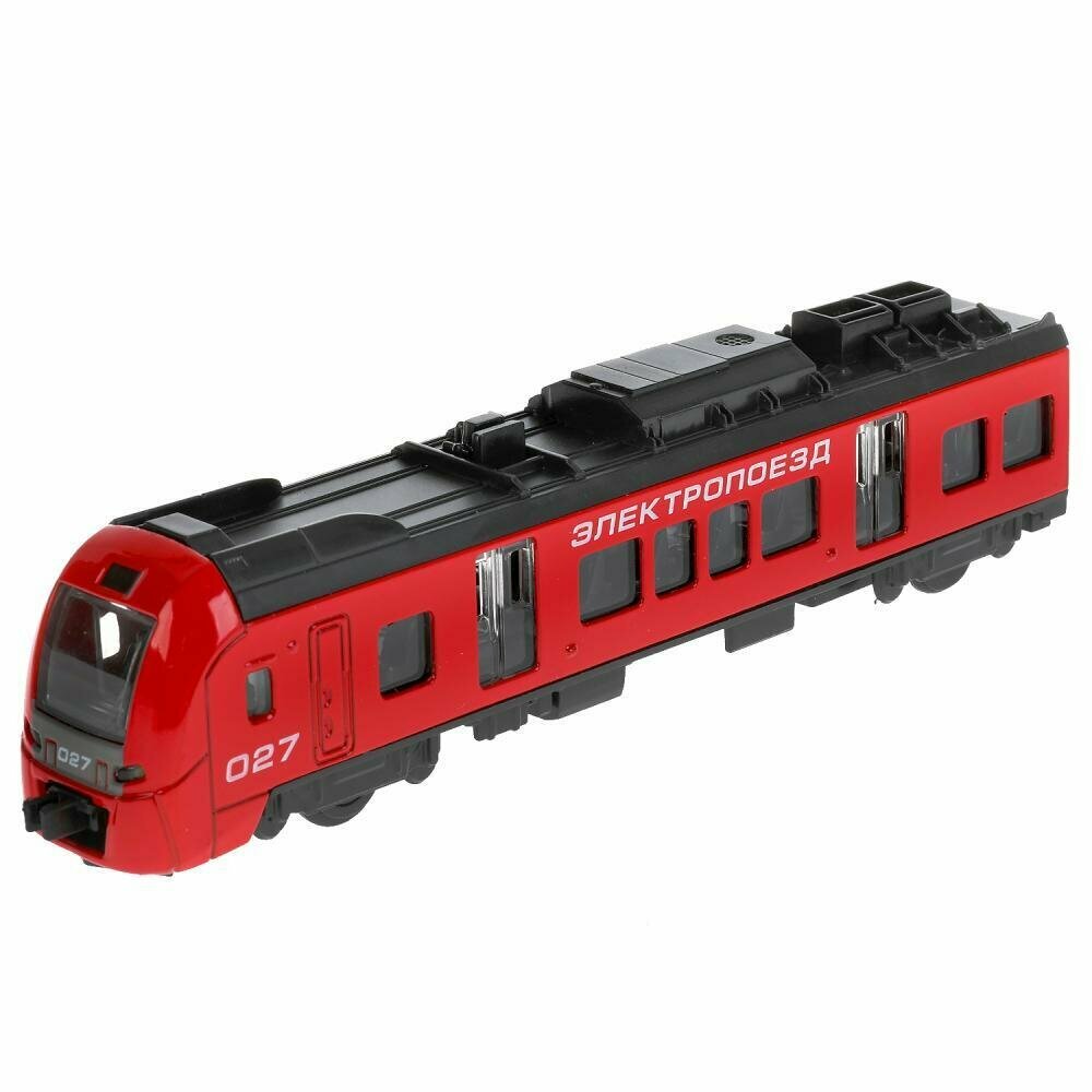 Модель металл свет-звук РЖД электропоезд красный, 12 см, технопарк