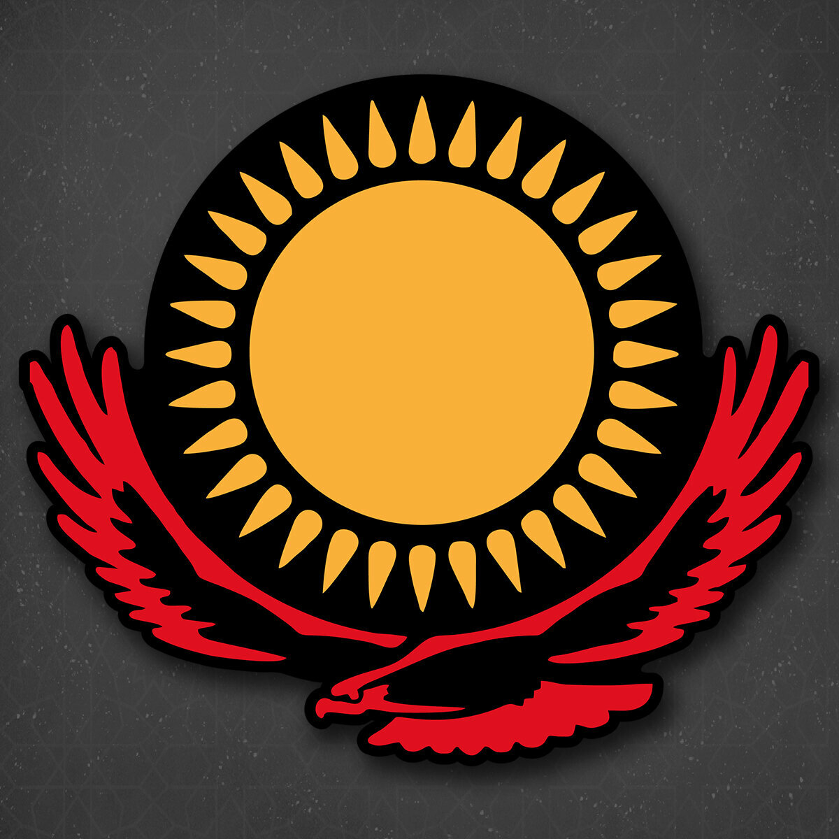 Наклейка на авто "Орёл и солнце" 22x19 см