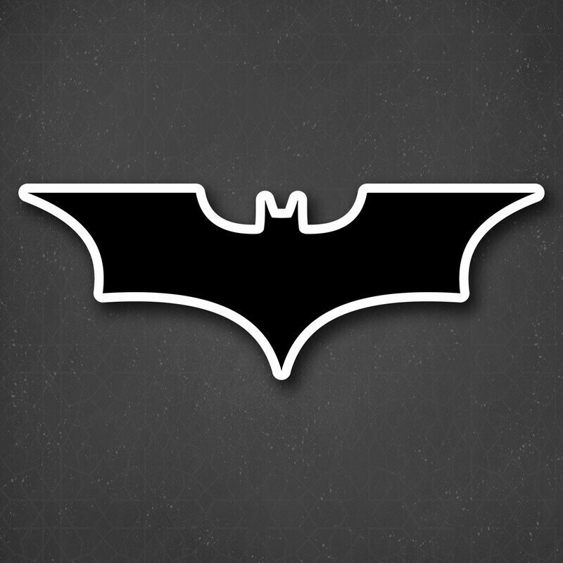 Наклейка на авто "Летучая мышь ЧБ бэтмен" 24x8 см