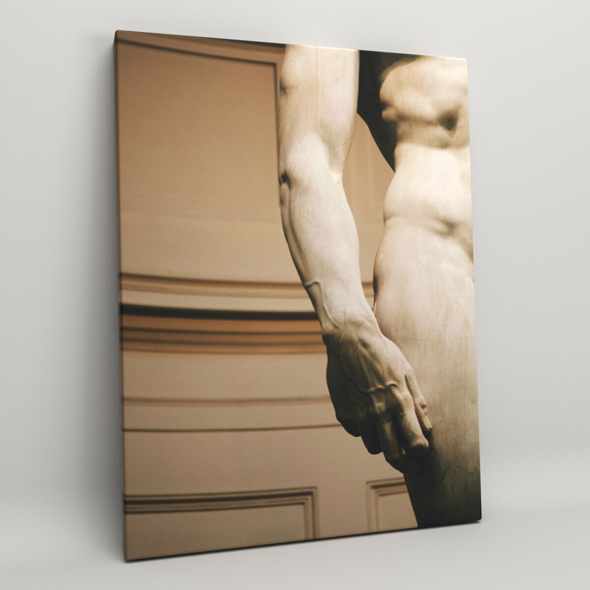 Картина на холсте (интерьерный постер) "Скульптура мужчины", с деревянным подрамником, размер 45x60 см