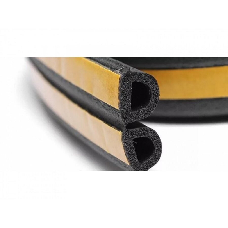 Уплотнитель самоклеящийся Sila Pro D50, 12x10 мм, черный, 50м