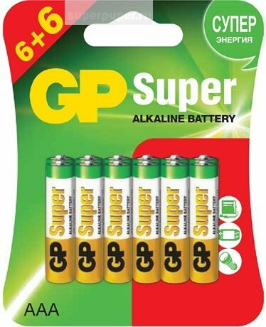 Батарейки GP Super LR03 AAA, 12шт