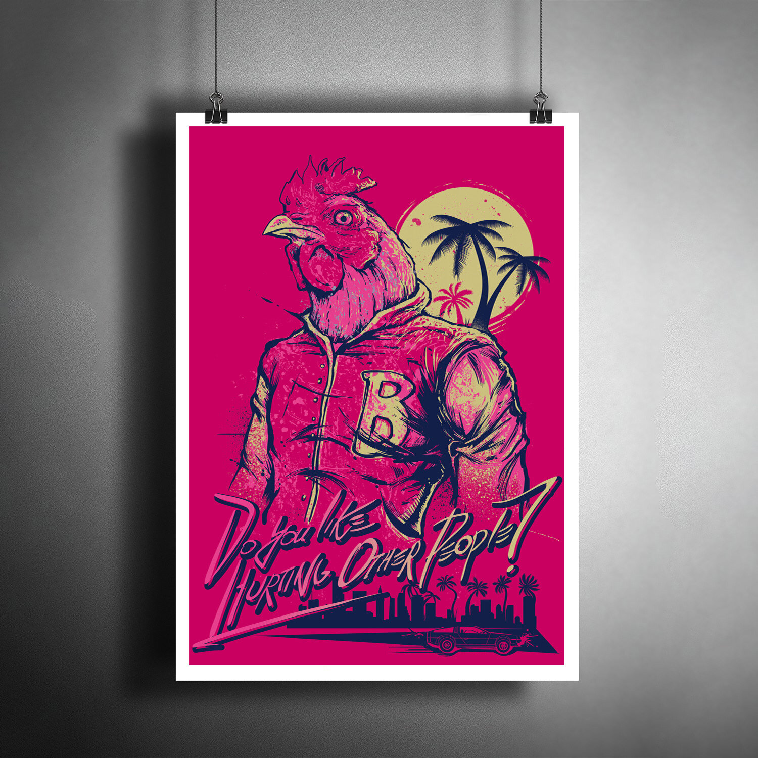 Постер плакат для интерьера "Компьютерная игра: Hotline Miami. Игра Хотлайн Маями" / Декор дома, офиса, комнаты, квартиры A3 (297 x 420 мм)