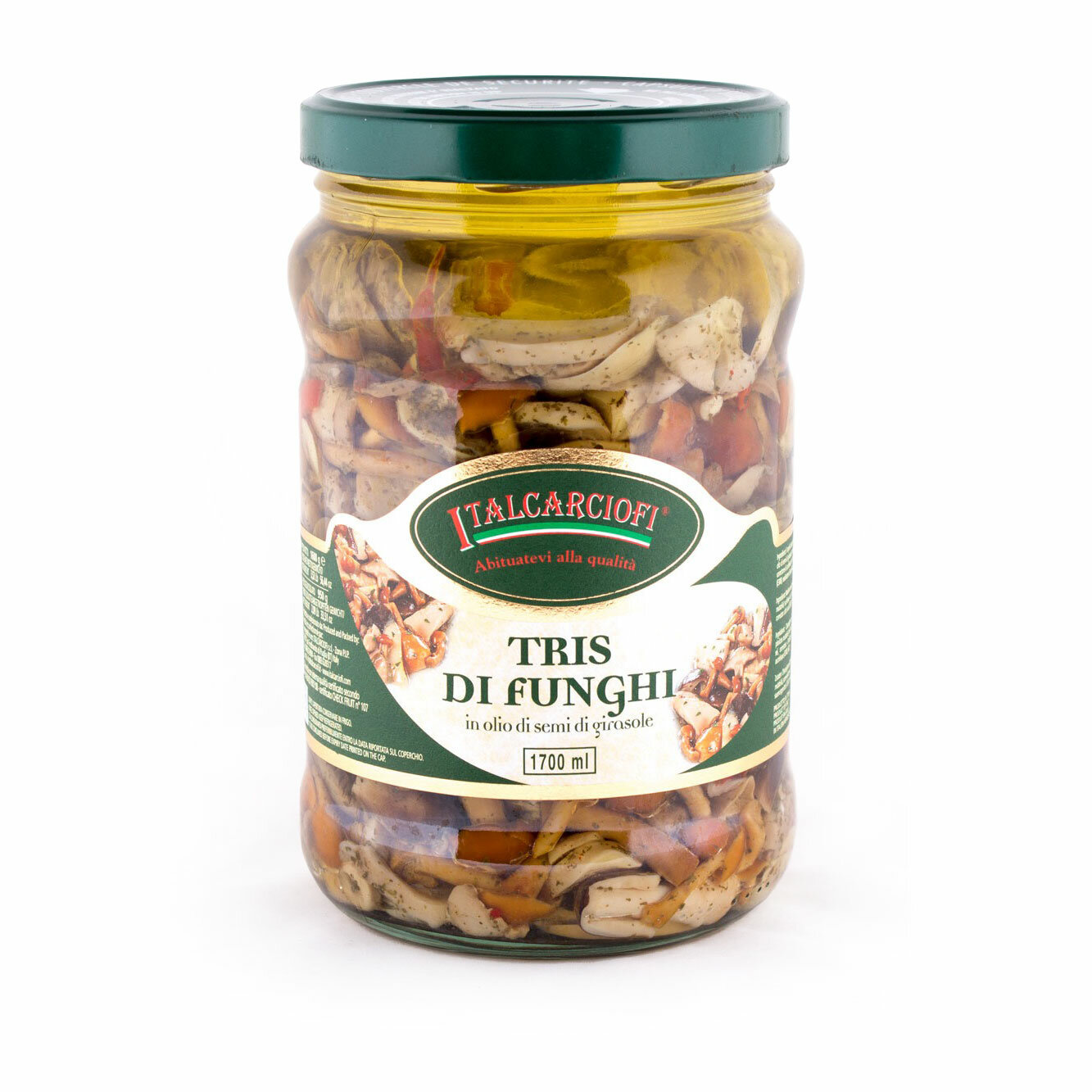 Смесь трех видов грибов в подсолнечном масле, ITALCARCIOFI, 1,6 кг/0,95 кг/1,7 л (ст/б)