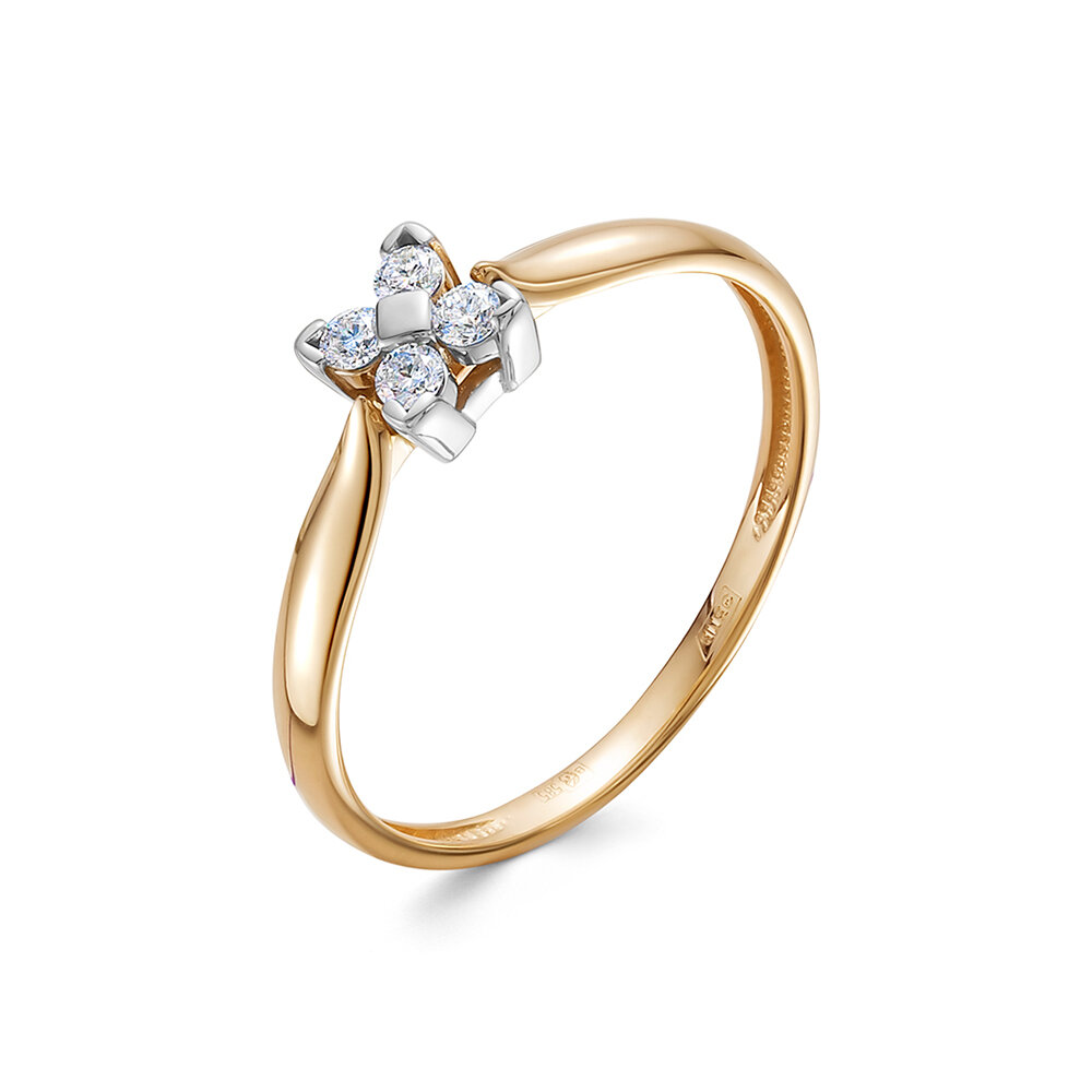 Кольцо, красное золото, 585 проба, бриллиант