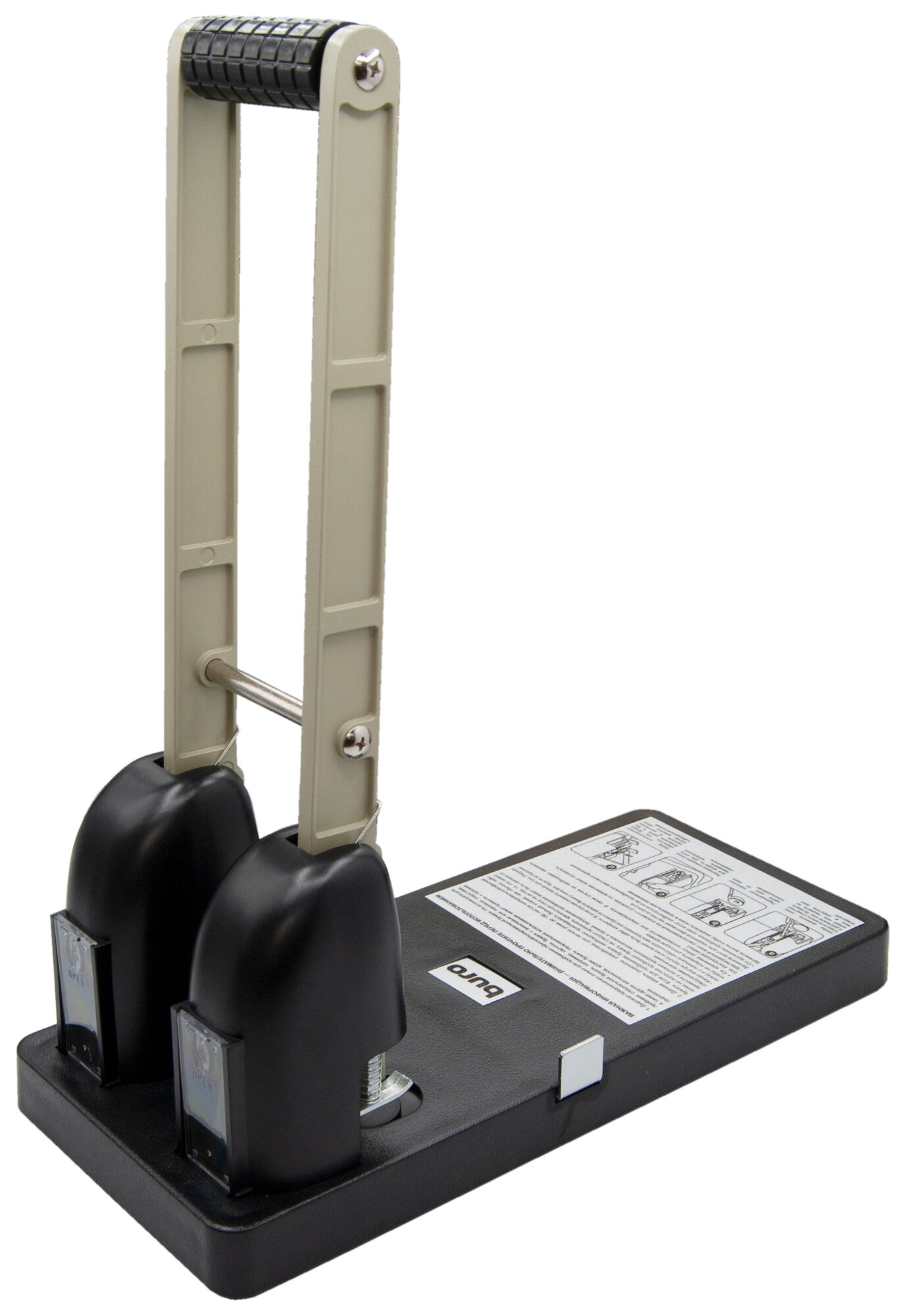 Дырокол Buro Force макс:150лист. пластик черный отв:2 с линейкой