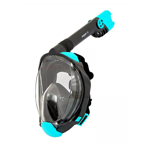 Sargan Маска полнолицевая для сноркелинга Galaktica Premium S-M, черный/бирюзовый/черный