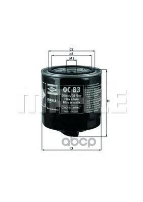 Фильтр масляный Mahle/Knecht арт. OC83