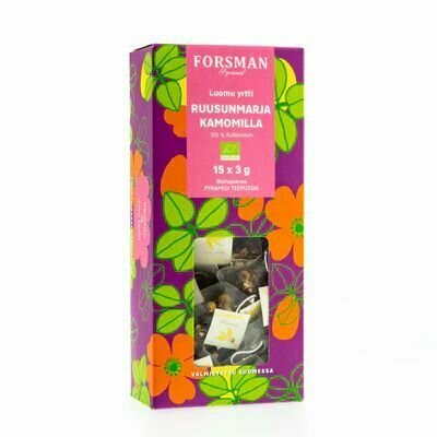 Forsman Чай травяной "RUUSANMARJA KAMOMILLA" (шиповник, ромашка) в пирамидках 45 г (из Финляндии)