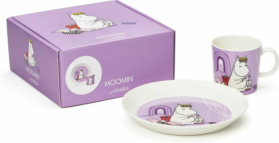 Кружка и блюдце Arabia Moomin Niiskuneiti, сиреневый ( Из Финляндии )