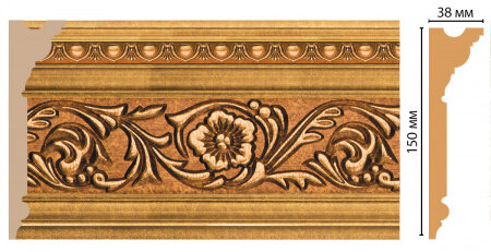 Плинтус Потолочный Decomaster D214-58 В150хШ38хД2400 мм / Декомастер.