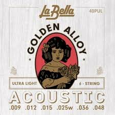 Струны для акустической гитары La Bella 40PUL Golden Alloy 9-48