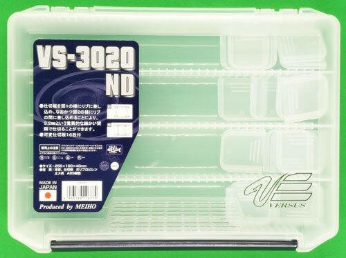 Коробка для приманок Meiho Versus VS-3020ND-CL 255x190x40, прозрачная