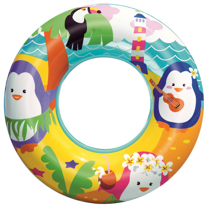 Детский надувной круг Bestway "Морские приключения" для плавания и купания на море и в бассейне, плавательный круг диаметр 51 см, 3-6 лет, микс