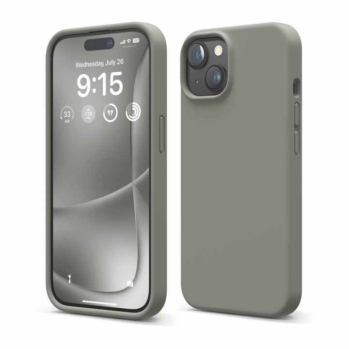 Elago для iPhone 15 чехол Soft silicone (Liquid) Medium Grey